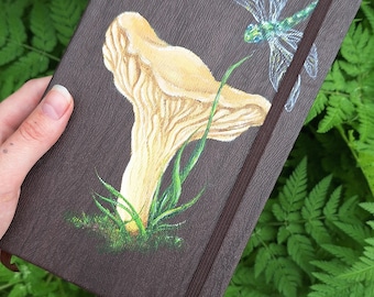 Hand Painted Journal, Hand Painted Cover Journal, Mushroom Painting ...