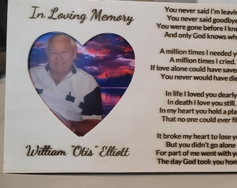 Sister in Loving Memory Remembrance Portrait Wooden Photo Frame Gift ...