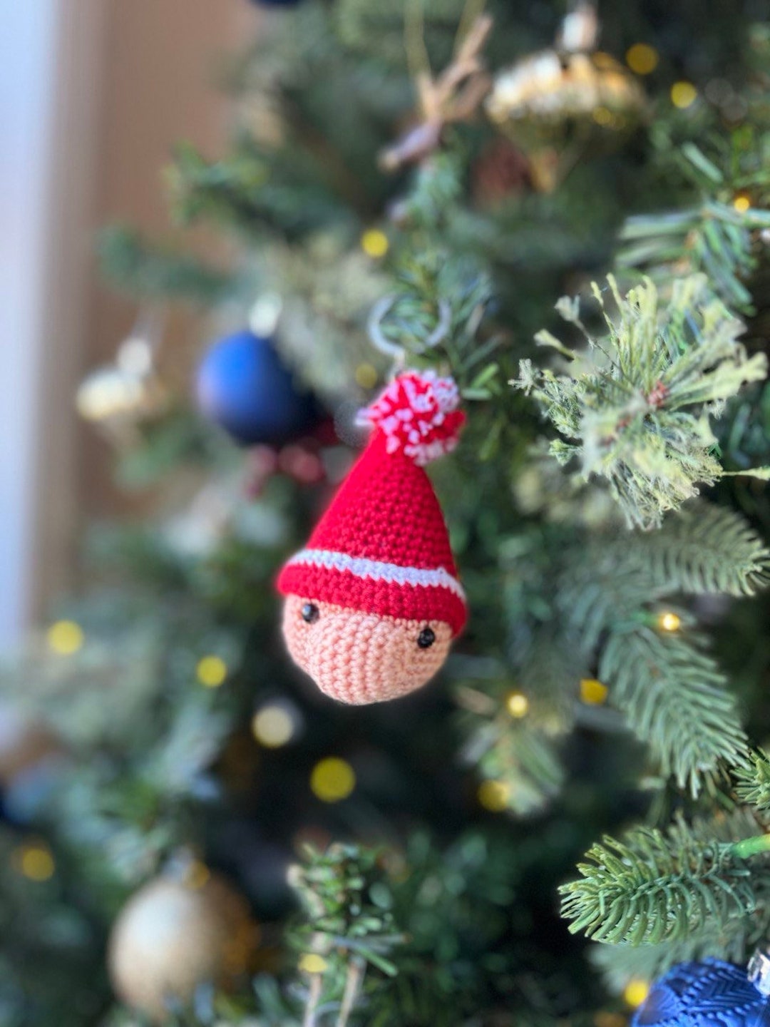 Christmas Crochet Keychain, It's a Boy Gift, X-mas Gift, Red Boy ...