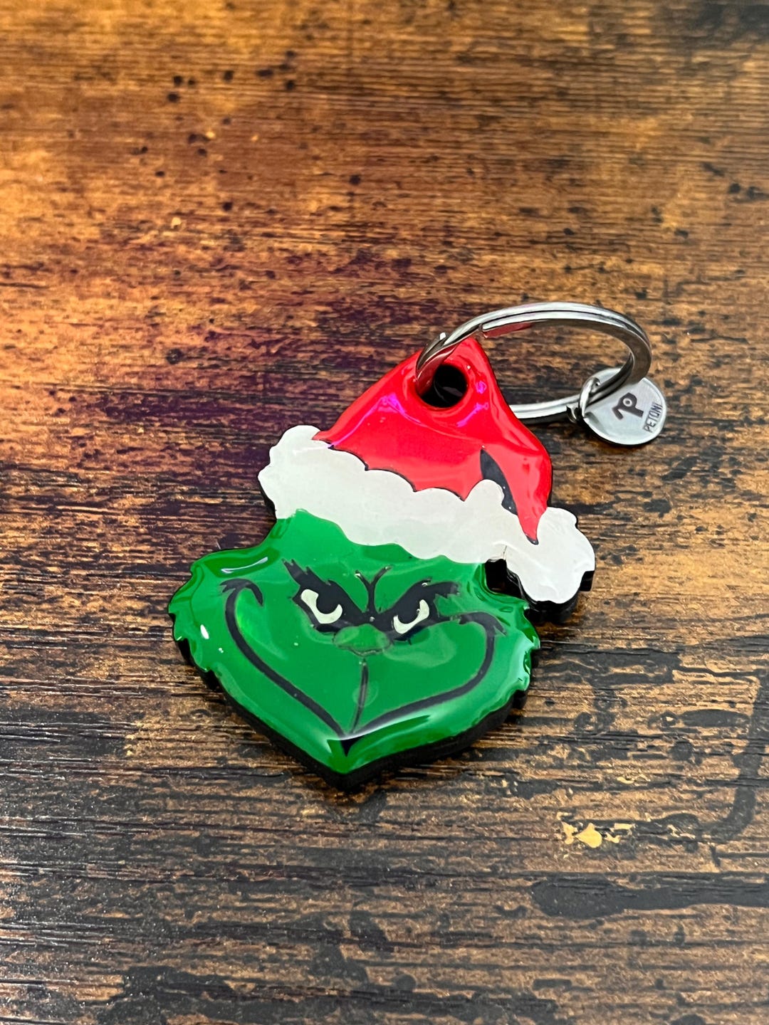 Personalized Christmas Grinch Pet ID Tag | Custom Handmade Pet Charm ...