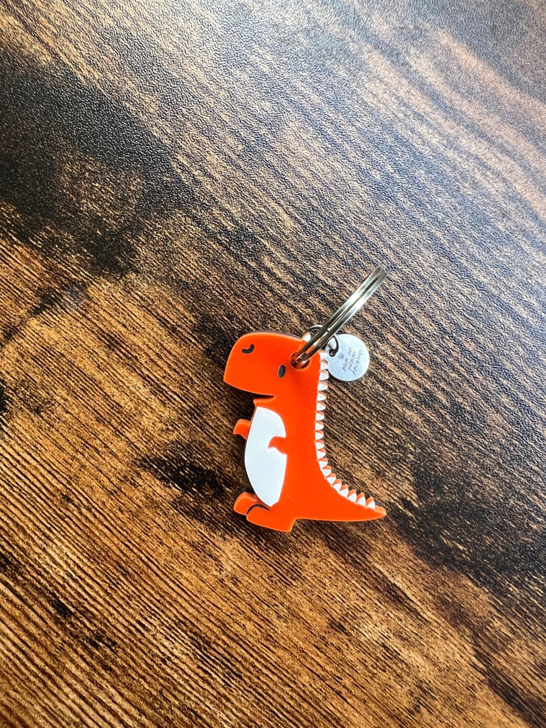 Personalized T-rex Pet ID Tag in ORANGE COLOUR | Custom Handmade Pet ...