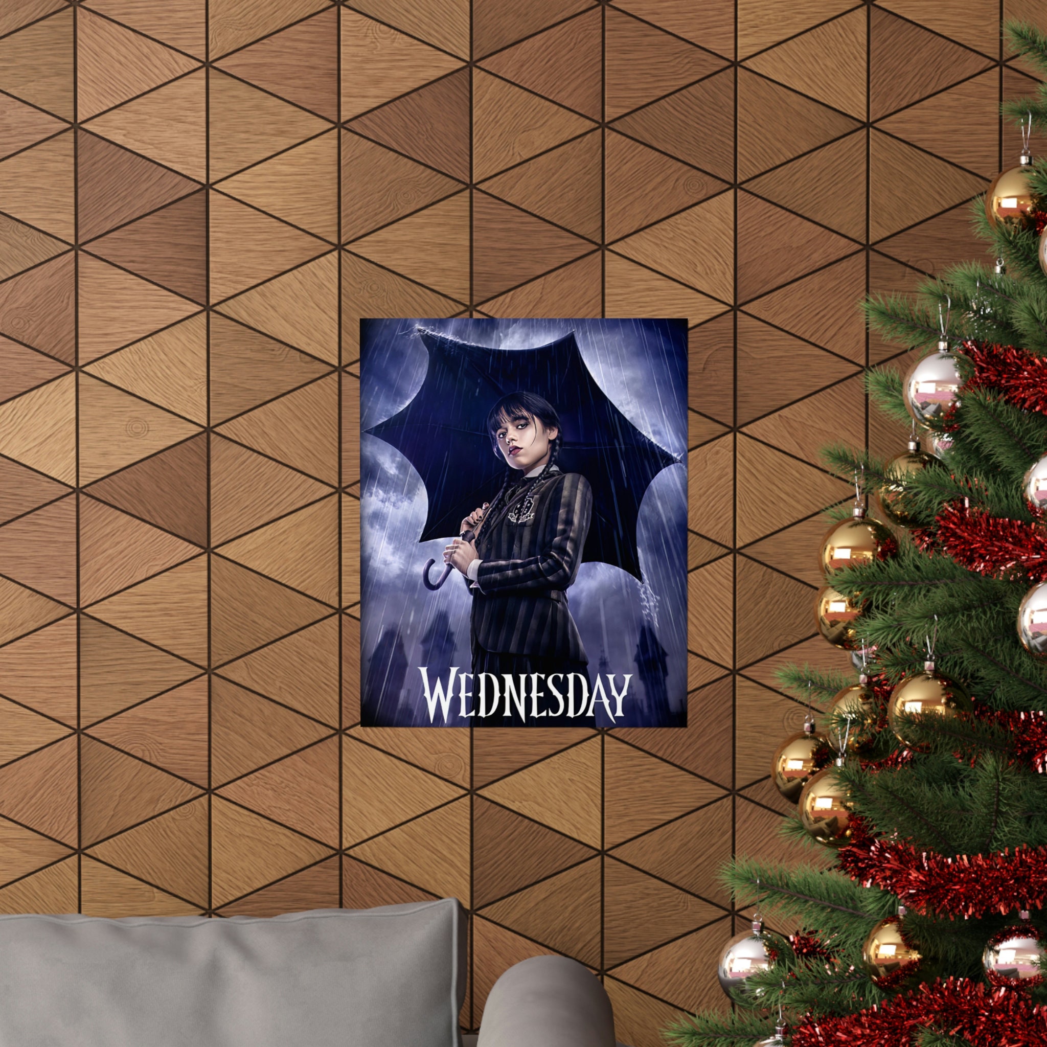 Wednesday Addams Holding An Umbrella Vertical Poster