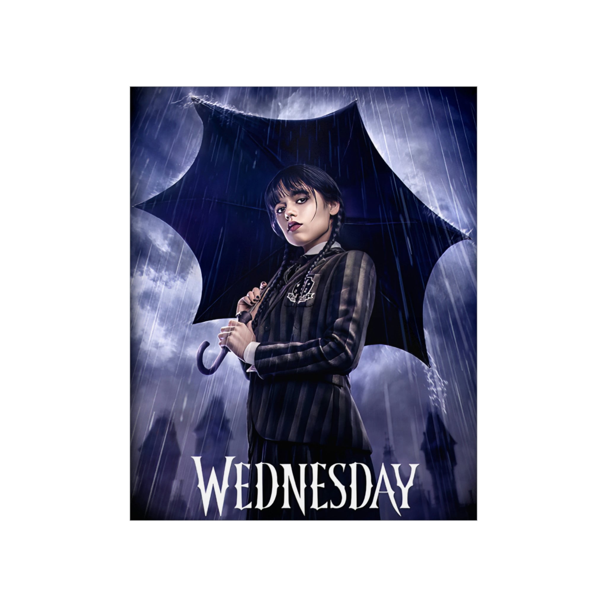 Wednesday Addams Holding An Umbrella Vertical Poster