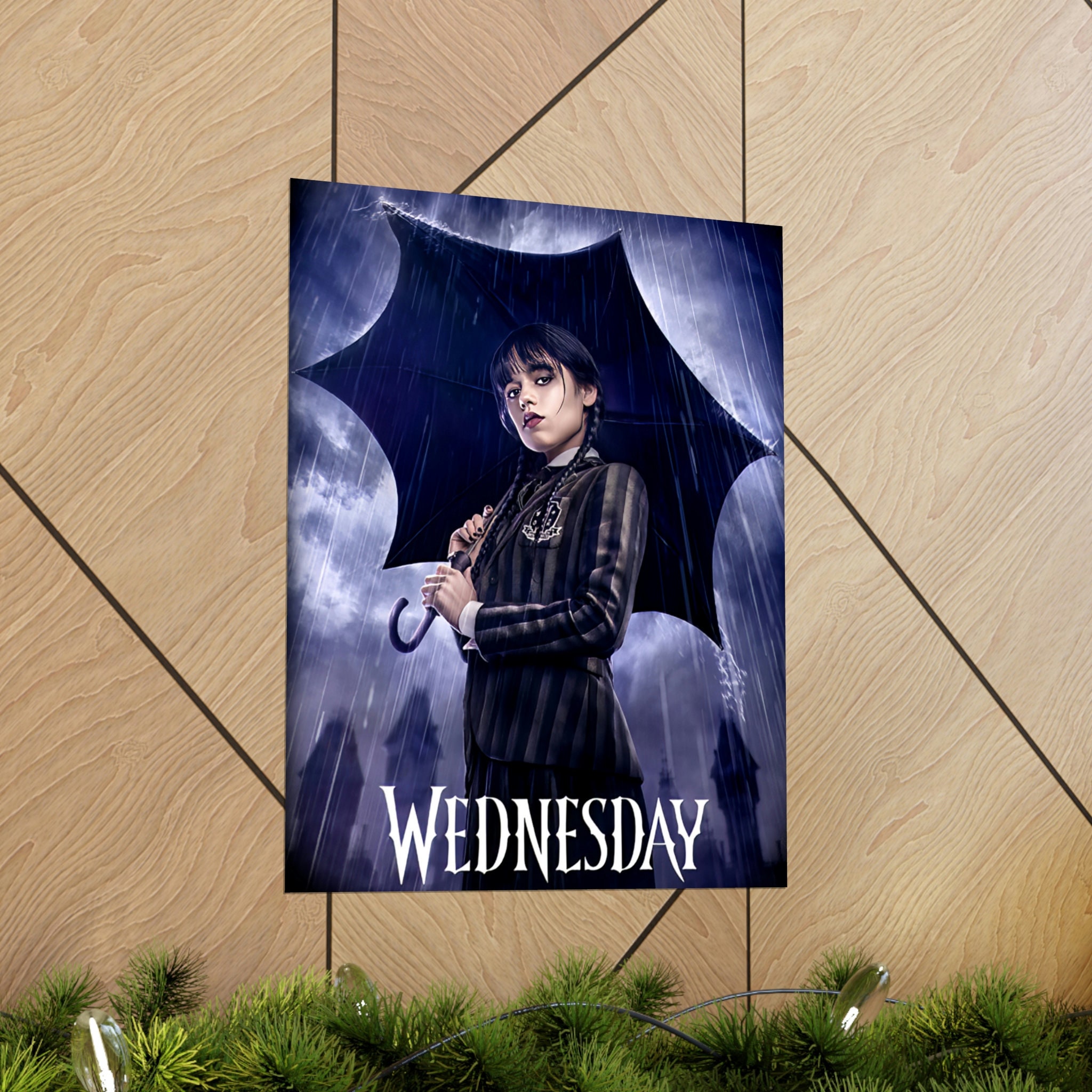 Wednesday Addams Holding An Umbrella Vertical Poster