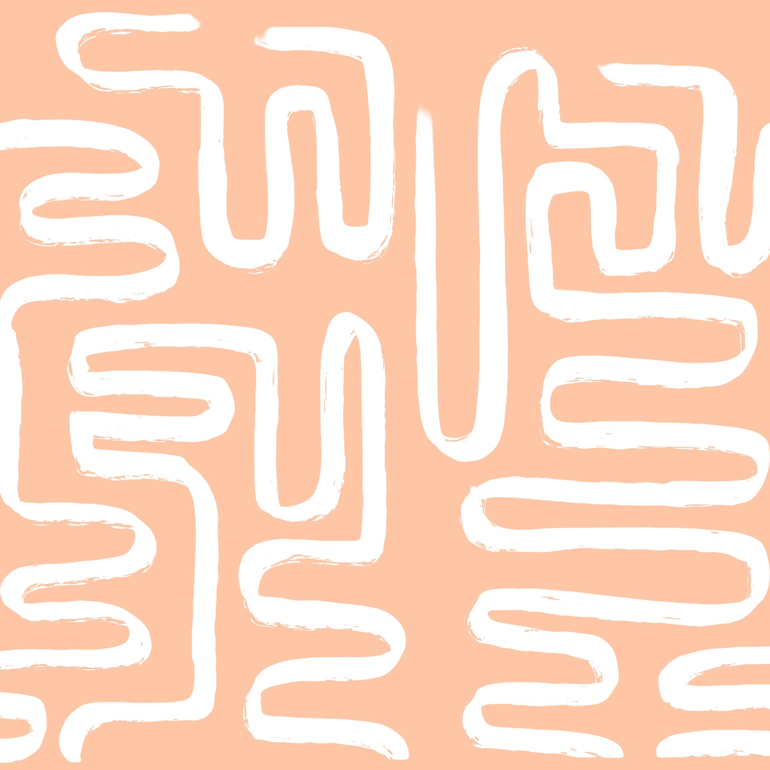 Abstract Orange Squiggle Digital Art Nursery Kitchen Bathroom - Etsy