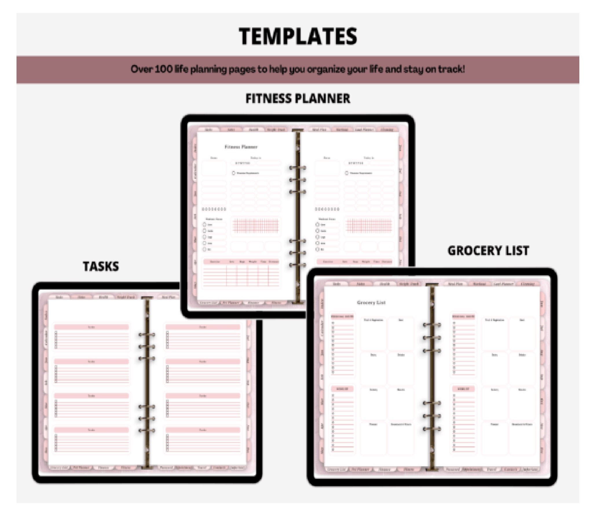 Digital Planner Undated Pink Mode - Etsy