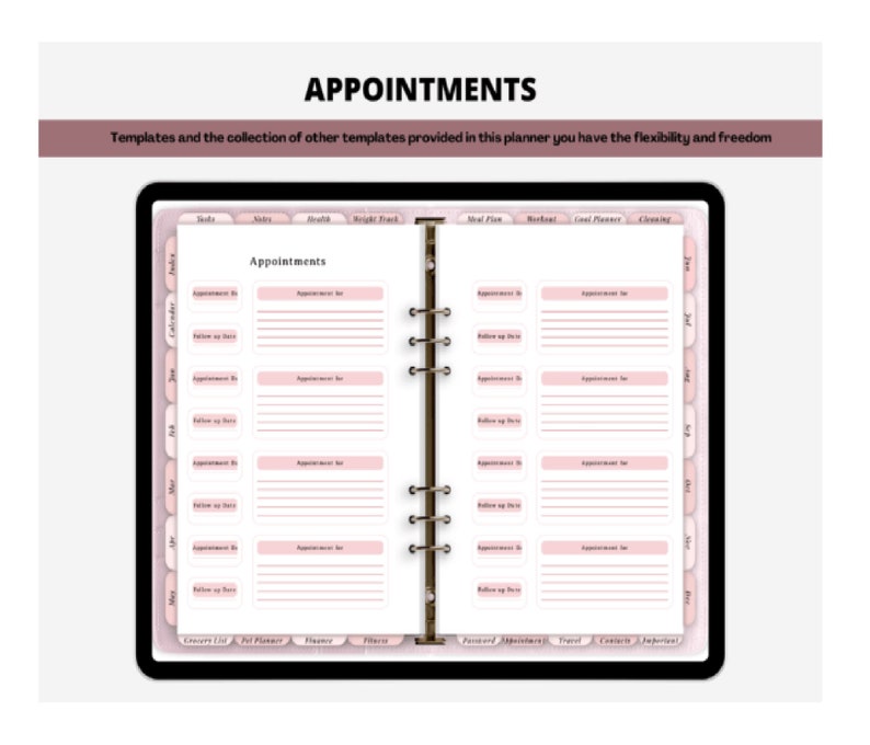 Digital Planner Undated Pink Mode - Etsy