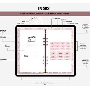 Digital Planner Undated Pink Mode - Etsy
