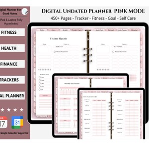 Digital Planner Undated Pink Mode - Etsy