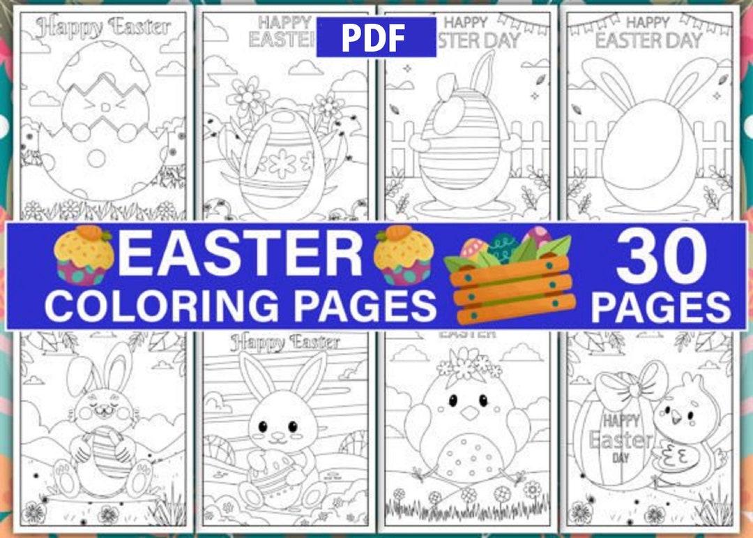 30 Easter Coloring Page for Kids Digital PDF Download! - Etsy
