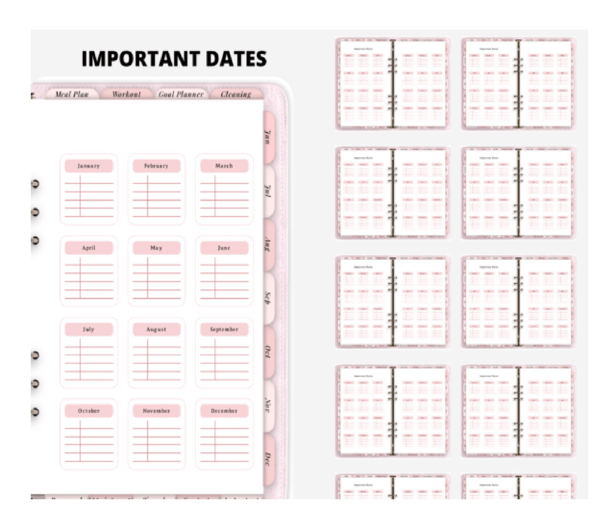 Digital Planner Undated Pink Mode - Etsy