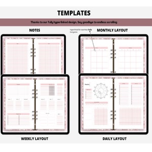 Digital Planner Undated Pink Mode - Etsy