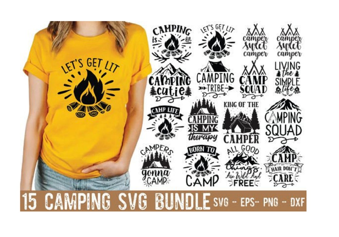 Camping SVG Bundle, Camp Life Svg, Camp SVG, Camper Svg, Campfire Svg ...