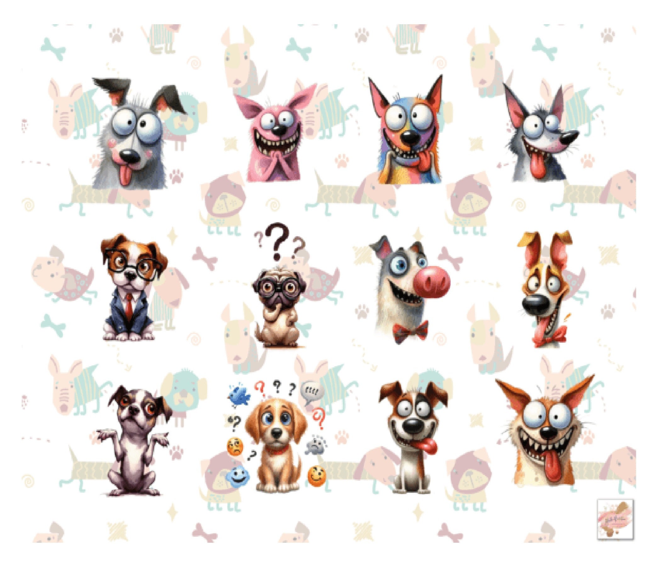 Cute Funny Dogs Clipart - Cute Dog Png - Etsy
