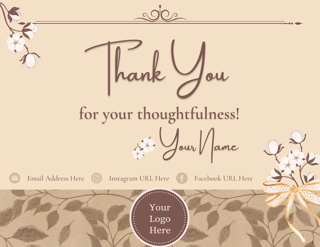 Cotton Gin Thank You Card Template - Etsy