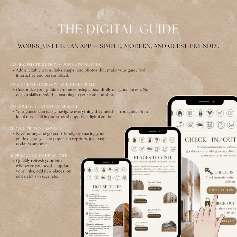 Airbnb Welcome Book Canva Template, Host Kit, Rental Guidebook (digital ...
