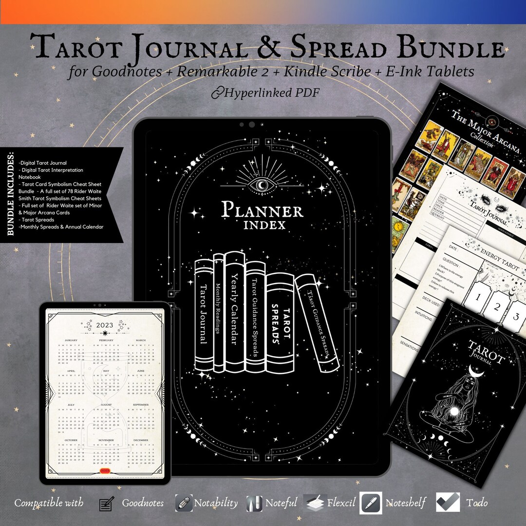Digital Tarot Journal, Goodnotes Template, Tarot Printable, Tarot Cheat ...