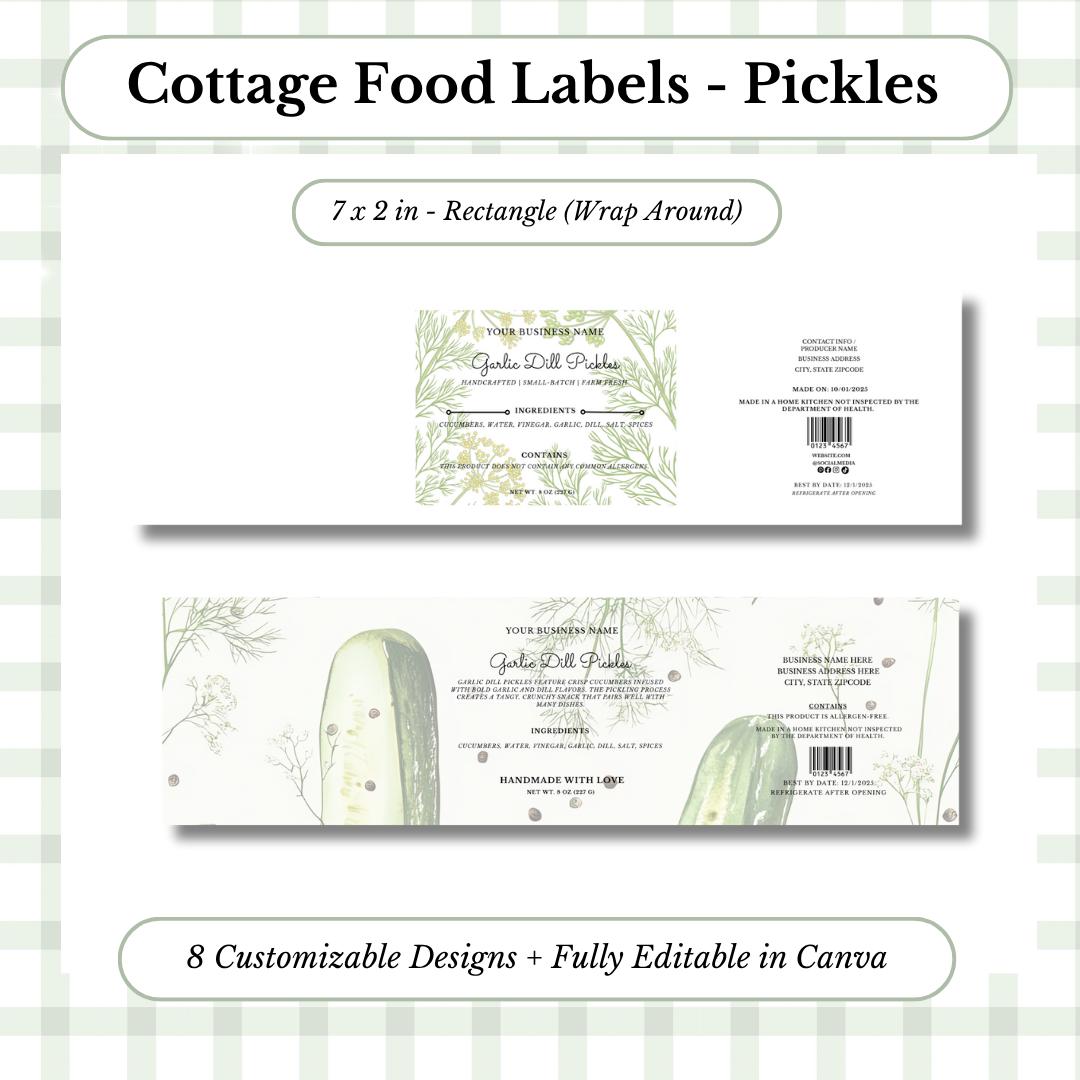 Rustic Farmhouse Pickle Label Template: Editable Canva (digital ...