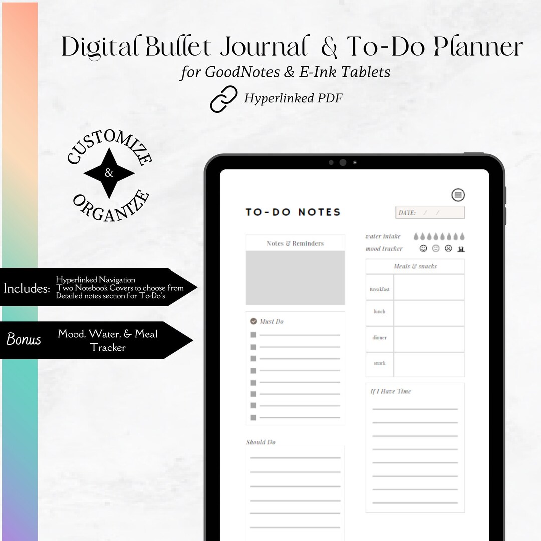 Goodnotes to Do List, Digital Bullet Journal, Good Notes Digital ...