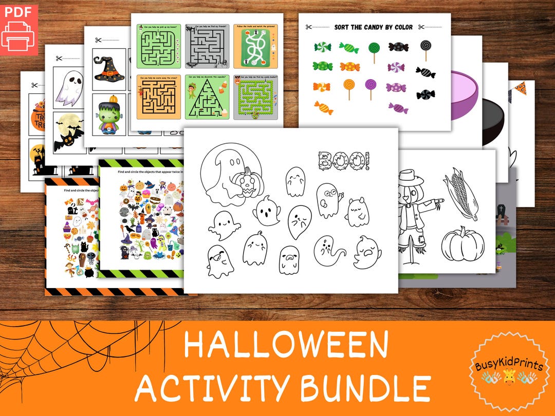 Halloween Busy Book for Kids: Mazes, Matching Game, Candy Color Sorting ...