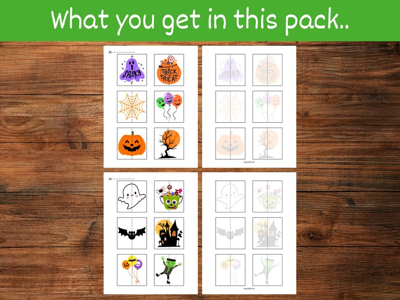 30 Printable Halloween Puzzles for Kids, Printable Toddler Activities ...