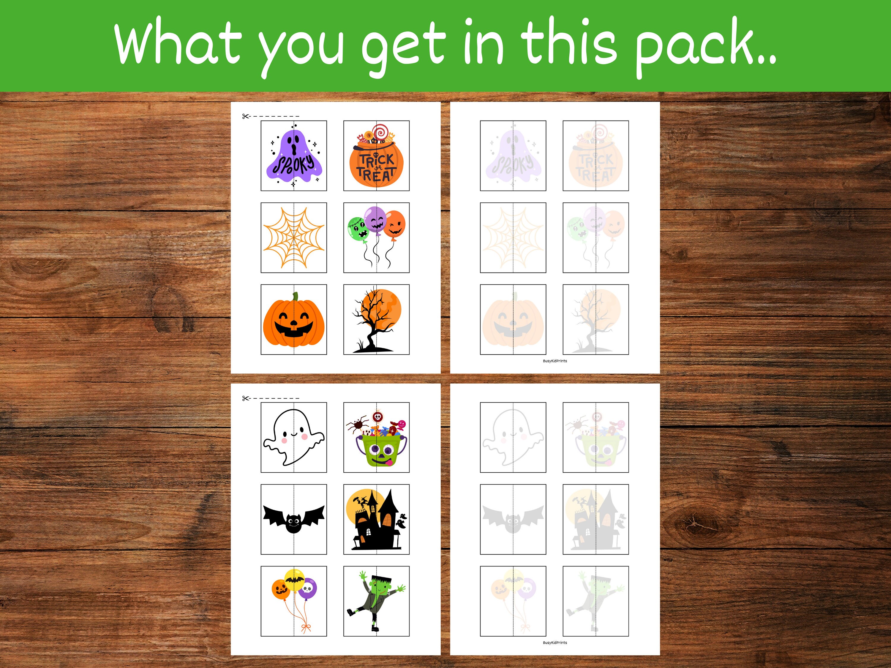 30 Printable Halloween Puzzles for Kids, Printable Toddler Activities ...