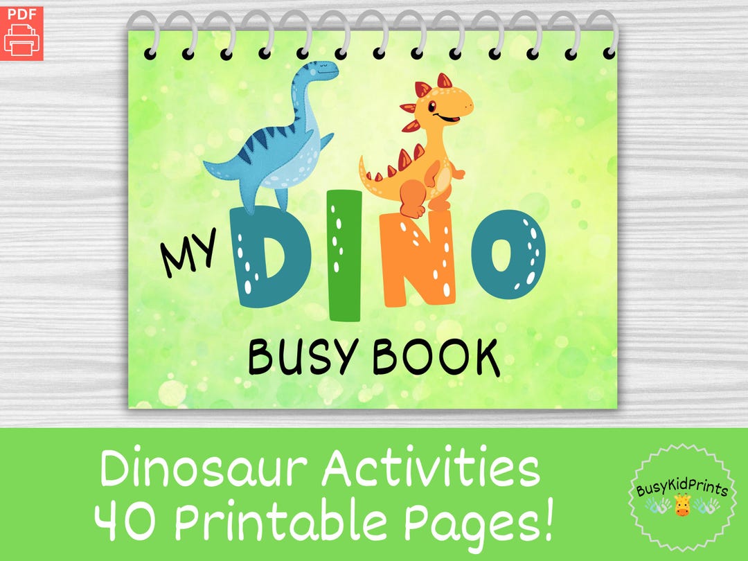 Dinosaur Activities Busy Book for Kids, Counting, Cut and Paste, Shapes ...