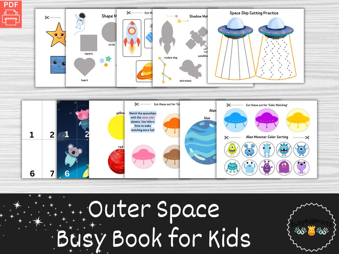 Blast-off to Learning: Space Busy Binder for Homeschool and Pre-k ...