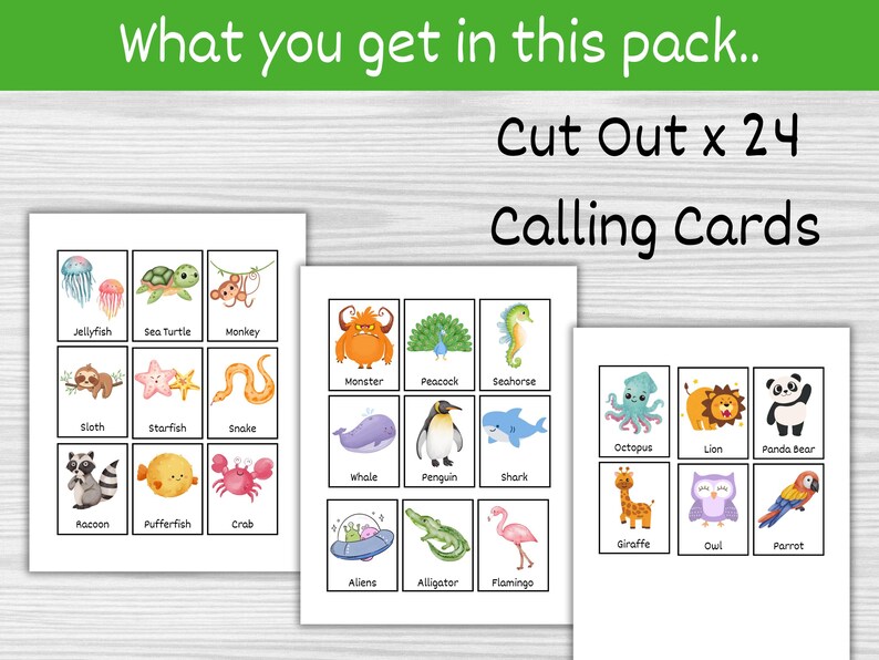 Animal Bingo Game: 30 Printable Cards for Kids (digital Download) - Etsy