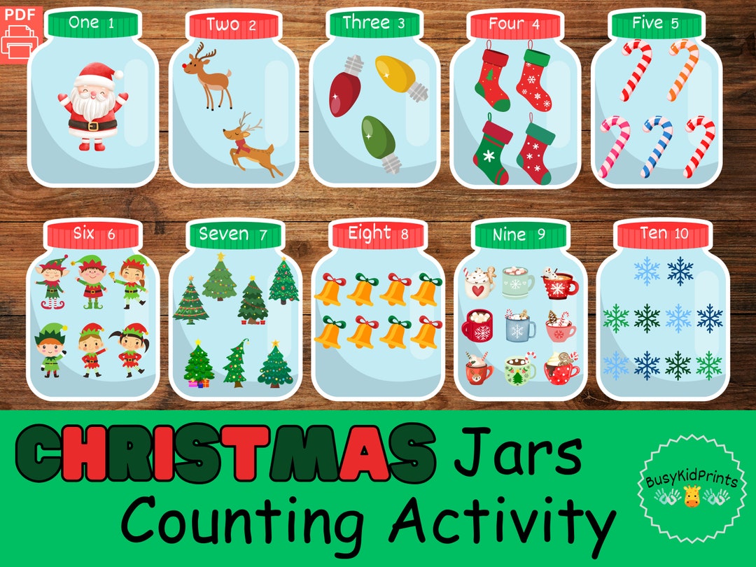 Christmas Counting Activity for Kids, Winter Activity Number Sorting ...
