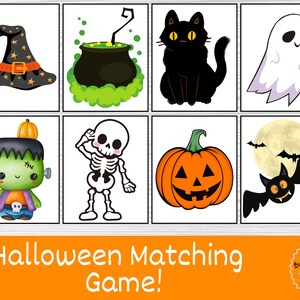 Printable Halloween Matching Game for Kids: Spooky Memory Game (PDF) - Etsy