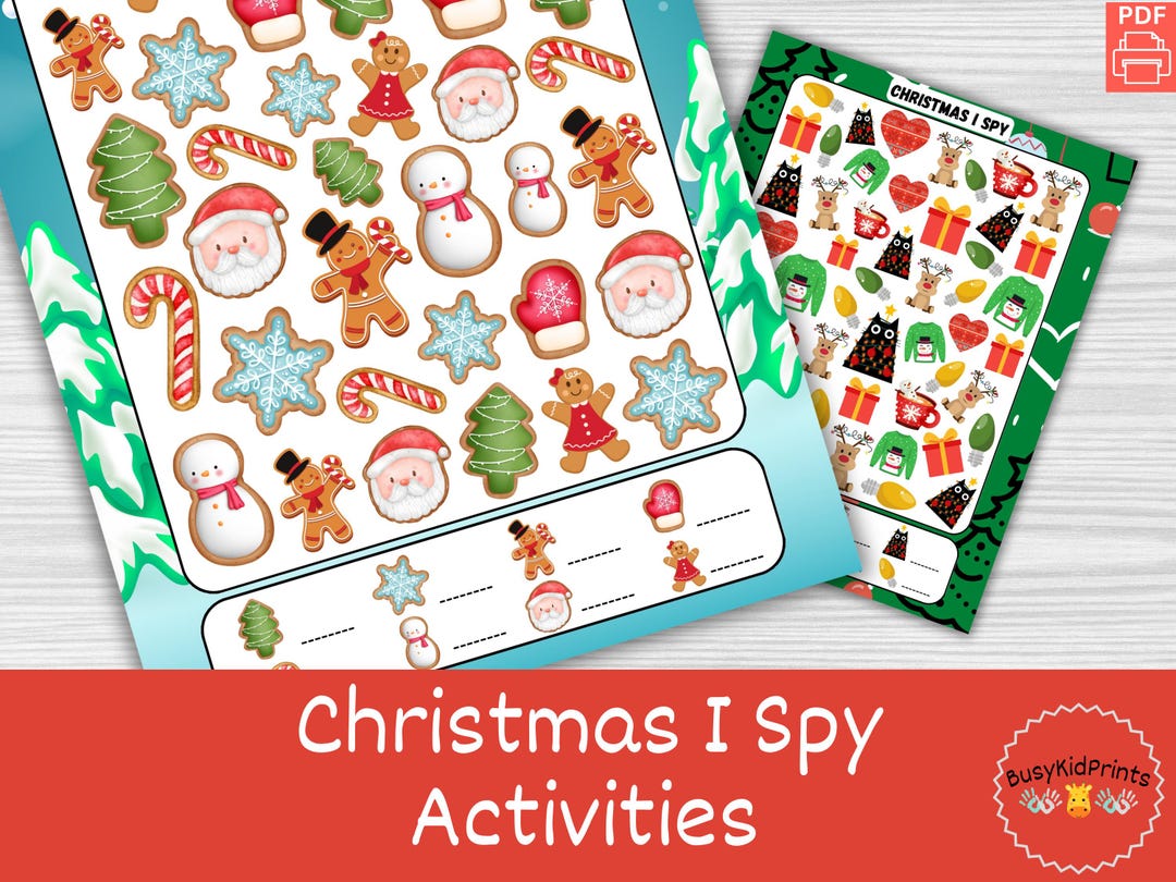 Christmas I Spy Activity: Printable Games for Kids (PDF) - Etsy