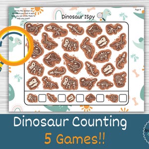 Dinosaur I Spy Activity Pages With Answers, Printable Counting Activity ...