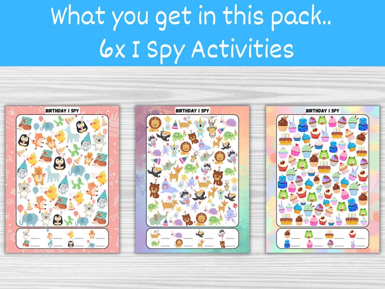 Birthday I Spy Activities for Kids, Printable Birthday Activities ...