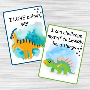 Motivating Printable Cards Dinosaur Theme Positivity Cards for Kids ...