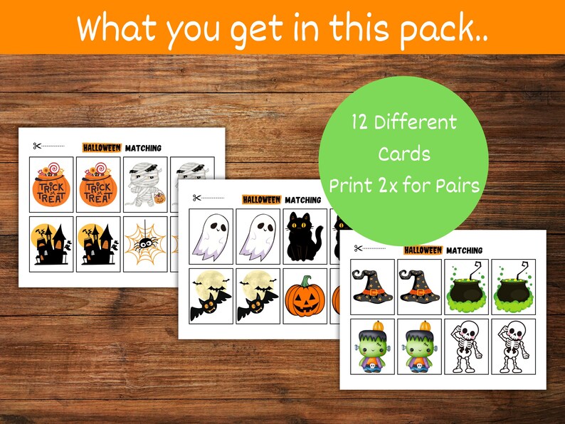 Printable Halloween Matching Game for Kids: Spooky Memory Card Game ...