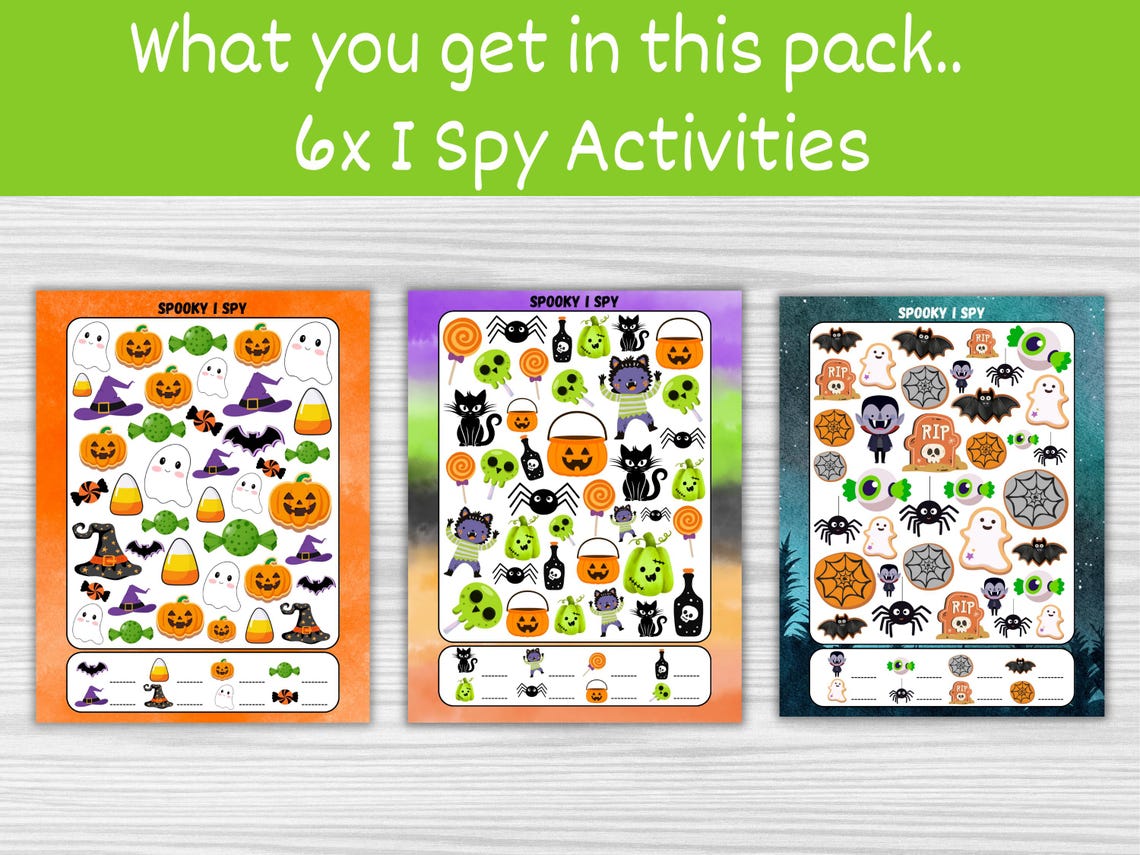 Spooky Halloween I Spy Game: Printable Kids Activities (PDF) - Etsy