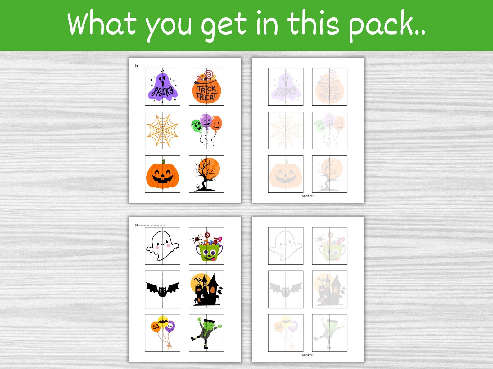 30 Printable Halloween Puzzles for Kids, Printable Toddler Activities ...