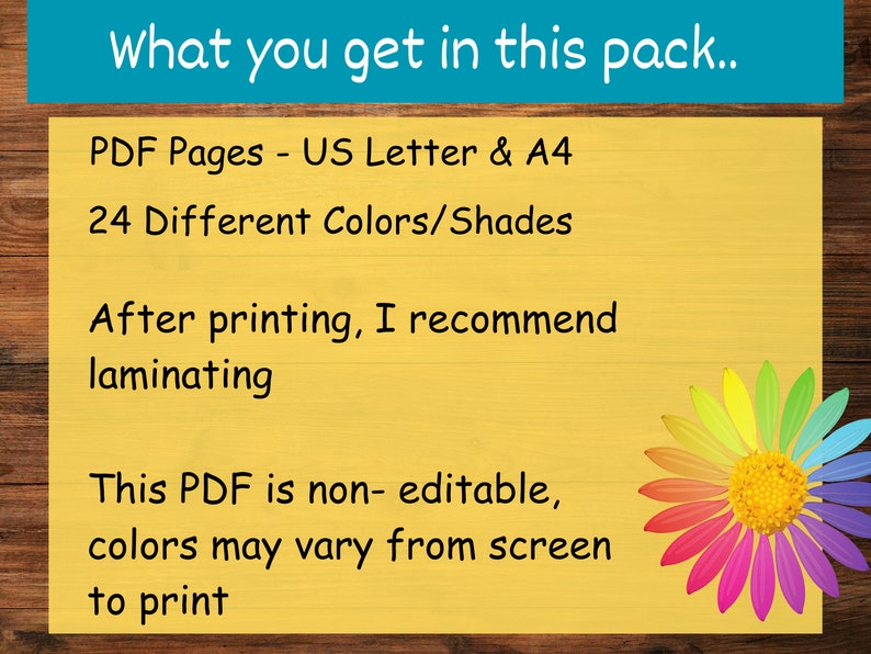 Color Flashcards for Kids: 24 Digital Learning Cards, Homeschool ...