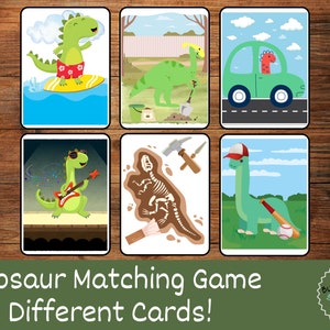 Dinosaur Matching Game, Preschool Printables, Memory Game, Toddler ...