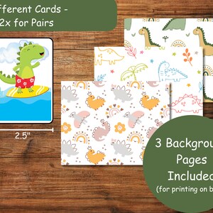 Dinosaur Matching Game, Preschool Printables, Memory Game, Toddler ...