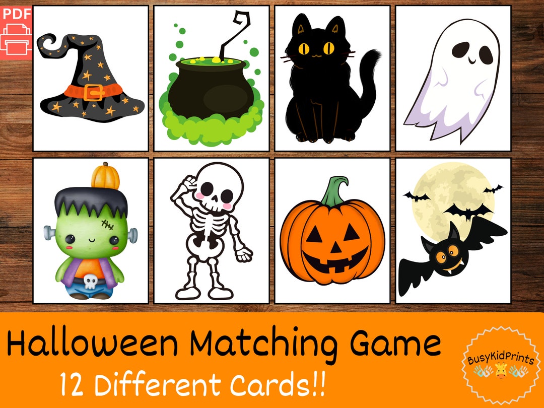 Printable Halloween Matching Game for Kids, Toddler Activities ...