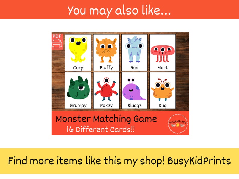 Printable Matching Game for Kids, 54 Animal Theme Memory Cards for ...