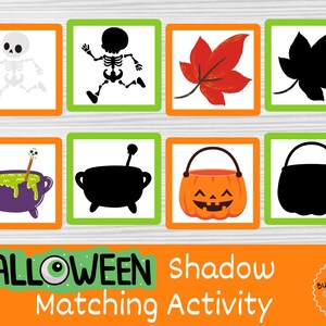 Halloween Shadow Matching Game: Printable Toddler Activity (digital ...