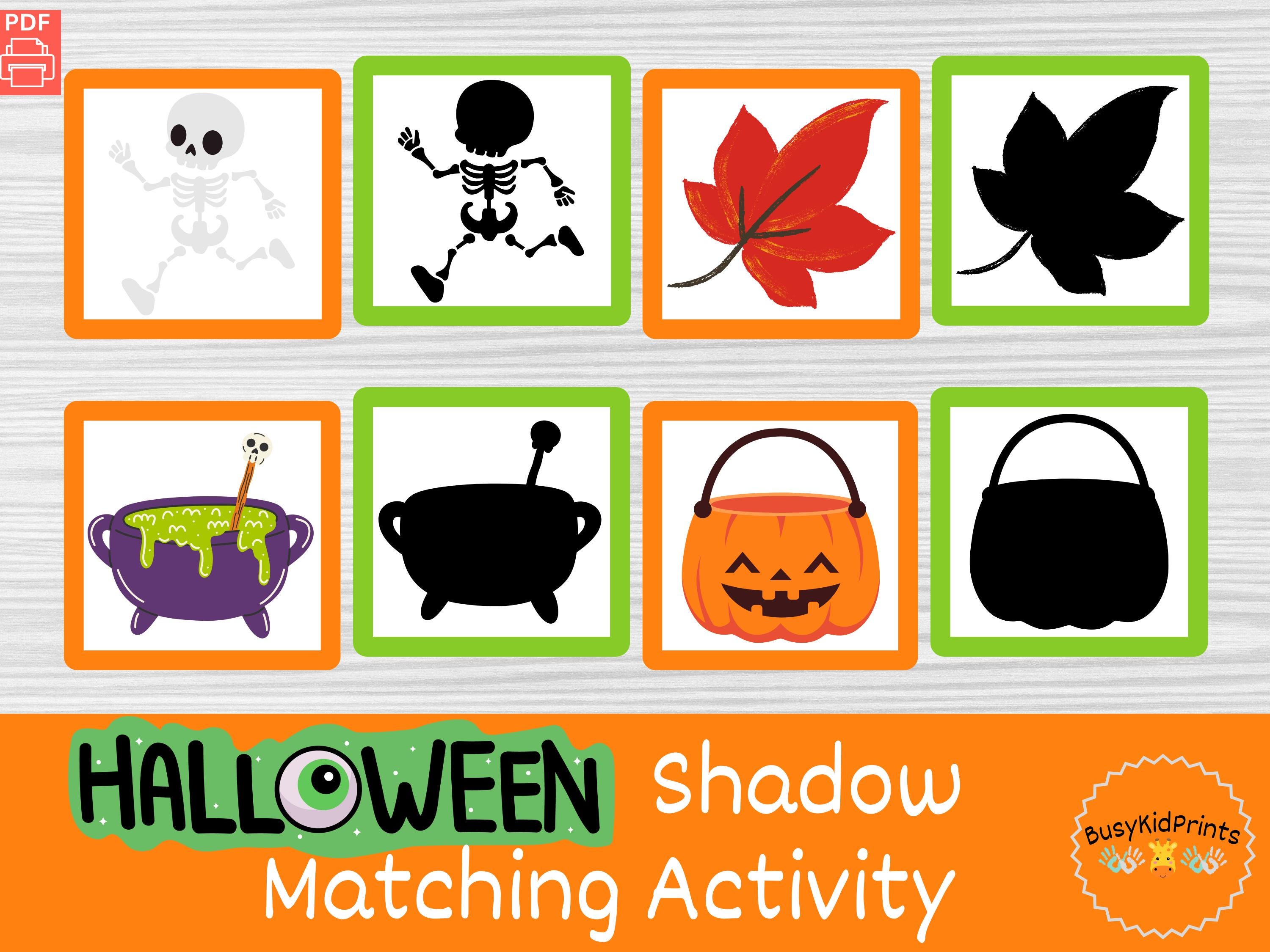 Halloween Shadow Matching Game: Printable Toddler Activity (digital ...