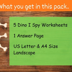 Dinosaur I Spy Activity Pages With Answers, Dinosaurs Printable ...
