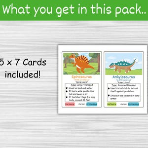 Dino-mite Learning Flashcards, Printable Fun Educational Game for Kids ...