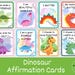 Motivating Printable Cards Dinosaur Theme Positivity Cards for Kids ...