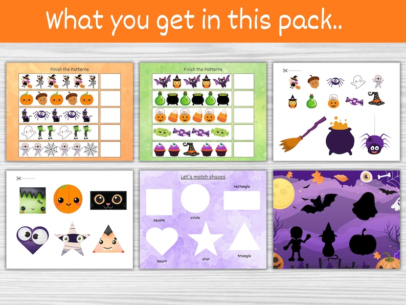 Halloween Busy Book Activities for Kids, Fall Activity Learning ...