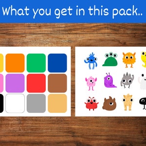 Monster Color Matching Activity for Toddlers, Busy Book Pages, Toddler ...